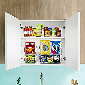 Sorbus Stackable Storage Bins Open Front - Clear Stackable Storage Bins - Pantry Bins for Storage and Organization - Acrylic Stackable Bins for Kitchen - Clear Pantry Organizer Bins (Medium 4 Pack)