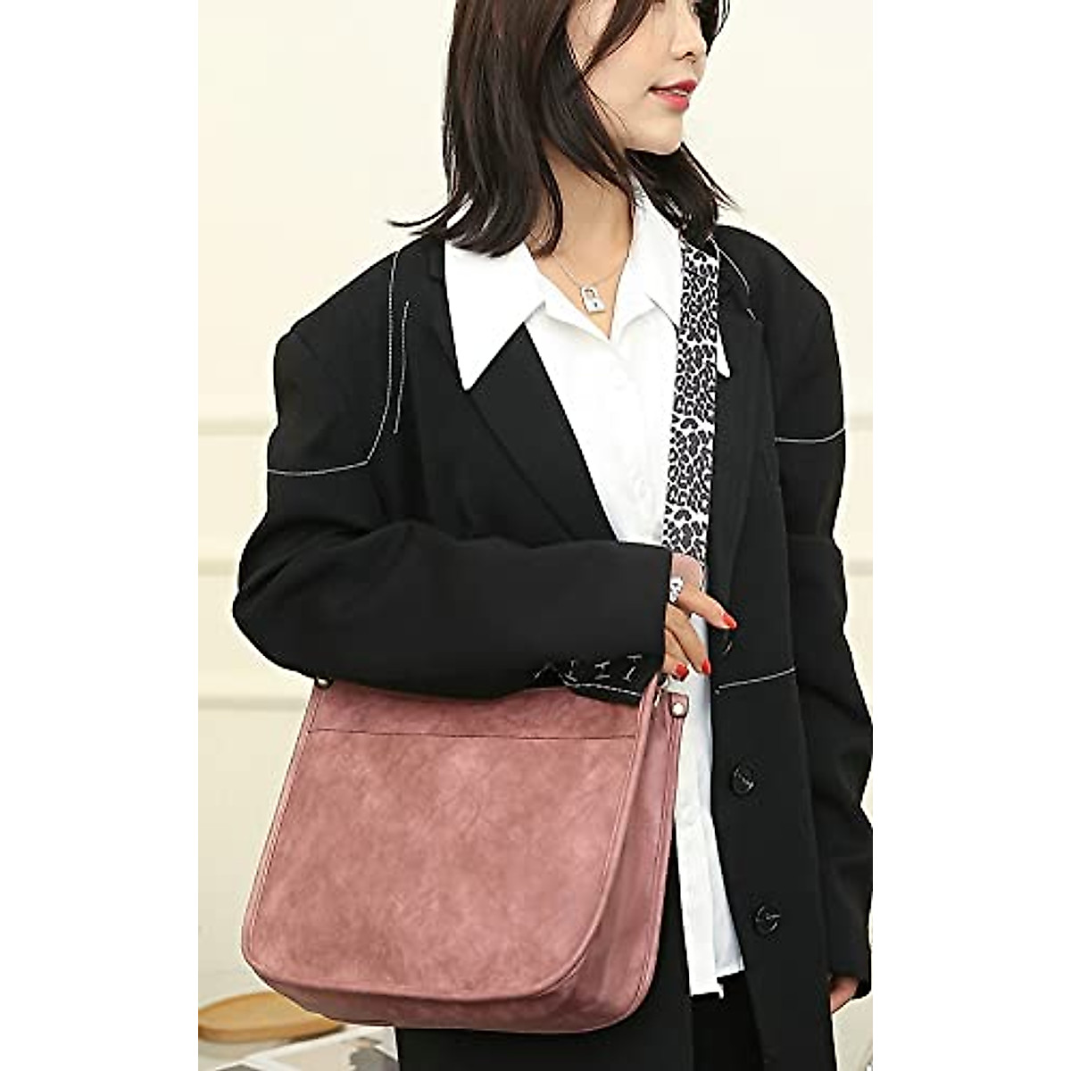 Women Fashion Tote Bag Shoulder Bag Purse PU Leather Crossbody Bag Hobo Handbag Large Capacity Leopard Strap