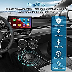 Geohyecc Wireless CarPlay Adapter for iPhone,2023 Newest Apple CarPlay Wireless Dongle for OEM Factory CarPlay Cars,Built-in 5G Chip&5.8 GHZ WiFi Rate,Auto Connect No Delay Online Update,Plug&Play