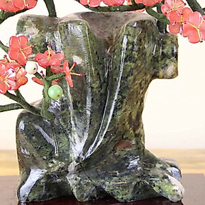 FEIYIYANG Artificial Bonsai Tree Artificial Bonsai Creative Jade Bonsai Winter Plum Flower Pot Decoration Bonsai for Home Office Shop Wine Cabinet Decoration Artificial Bonsai