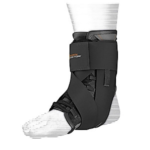 Shock Doctor Adult Ultra Wrap Lace Ankle Support, X-Large, Black