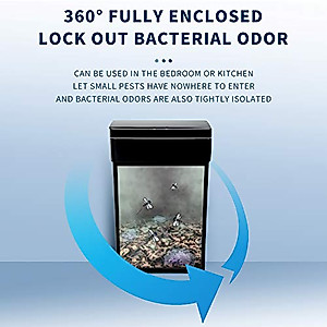 HCY Kitchen Trash Can Motion Sensor Trash Can Touch Free High-Capacity Garbage Can Mute Automatic Waste Bin for Office Kitchen Living Room Bathroom 13 Gallon 50 Liter (Black)