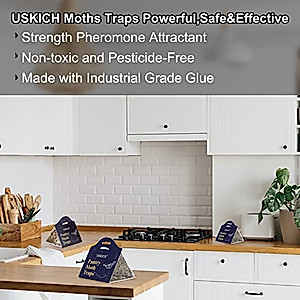 Moth Traps for Pantry Moths, 16 Pack Kitchen Moth Traps with Pheromones Prime, Non-Toxic Easy Setup Sticky Glue Trap for Food and Cupboard Moths in Your Kitchen (Organic)