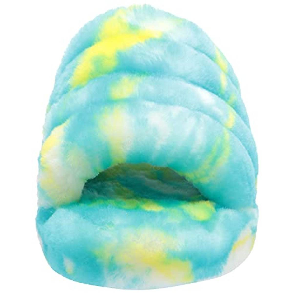 UGG Girls K Fluff Yeah Slide Marble Slipper, Oasis Blue/Sulphur, 6 Big Kid