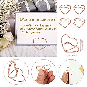 mdgfge 36Pcs Table Number Holders Place Card Holder Heart Shape Playing Card Holders Metal Place Cards for Wedding Mini Holder Small Size Table Picture Setting for Valentine's Day Anniversary Party