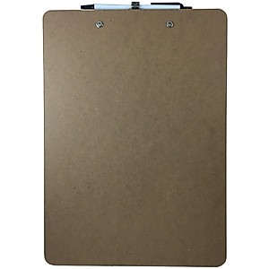 Pen Holder Clipboard, Letter Size, Low Profile Clip, Hardboard Single (Pen Included)