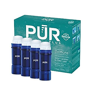 PUR PLUS Water Pitcher Replacement Filter with Lead Reduction (4 Pack), Blue – Compatible with all PUR Pitcher and Dispenser Filtration Systems