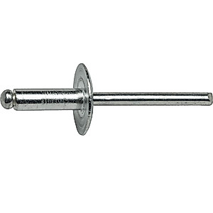 Large Flange Pop Rivets 1/8" x 3/16" All Aluminum Dome Head Blind 4-3 Gap .126" - .187" Quantity 100 by Fastenere