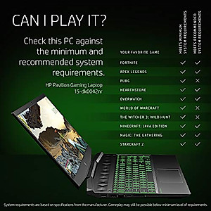 HP Pavilion Gaming 15-Inch Laptop, Intel Core i5-9300H, NVIDIA GeForce GTX 1650, 12GB RAM, 512GB SSD, Windows 10 (15-dk0042nr, Black)