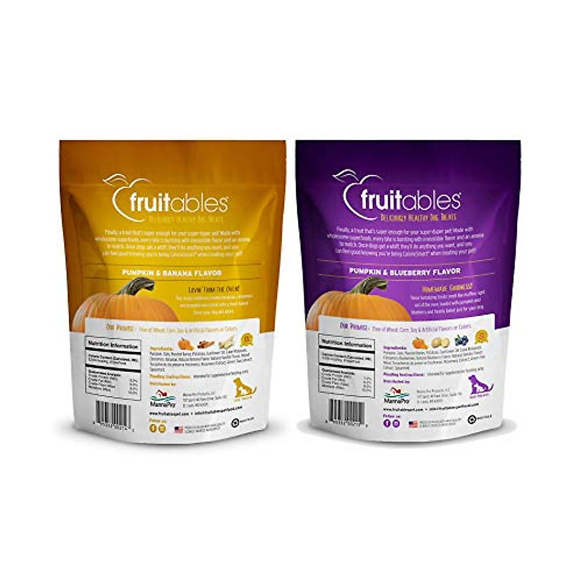 Fruitables Pumpkin Dog Treats, Variety Pack of 5