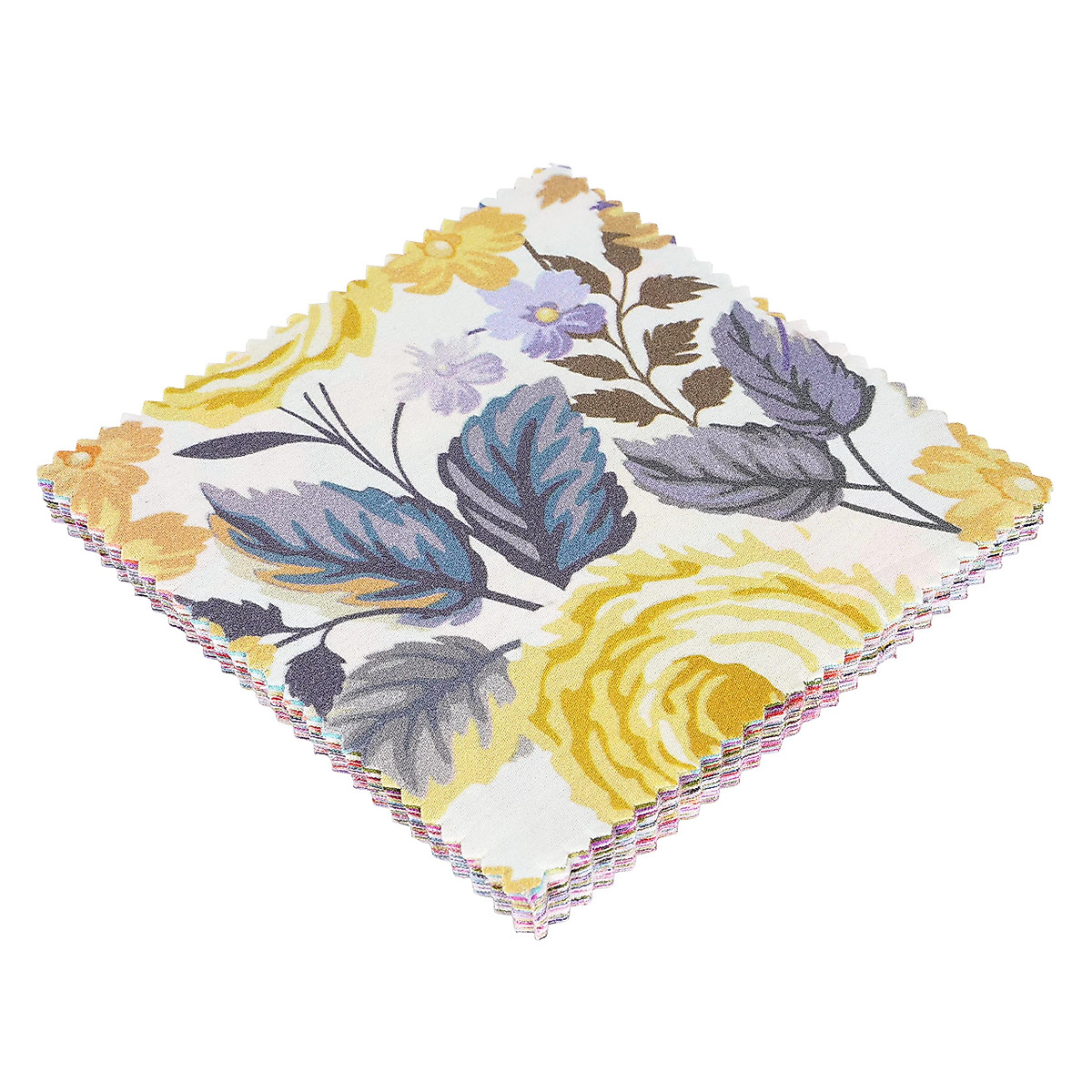 Soimoi Precut 10-inch Florals Prints Cotton Fabric Bundle Quilting Squares Charm Pack DIY Patchwork Sewing Craft- Multicolor