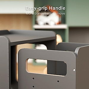 Tilhumt Montessori Weaning Table and Chair Set for Toddler Age 1-4, Kids Table and Chair Set, Adjustable Height Activity Table with Fence for Read, Play, Arts, Crafts (Upgraded)