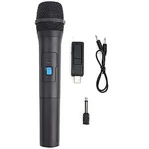 Microphone, VHF Handheld Cordless Dynamic Mic System with USB Receiver for Karaoke Wedding Party Singing Classroom