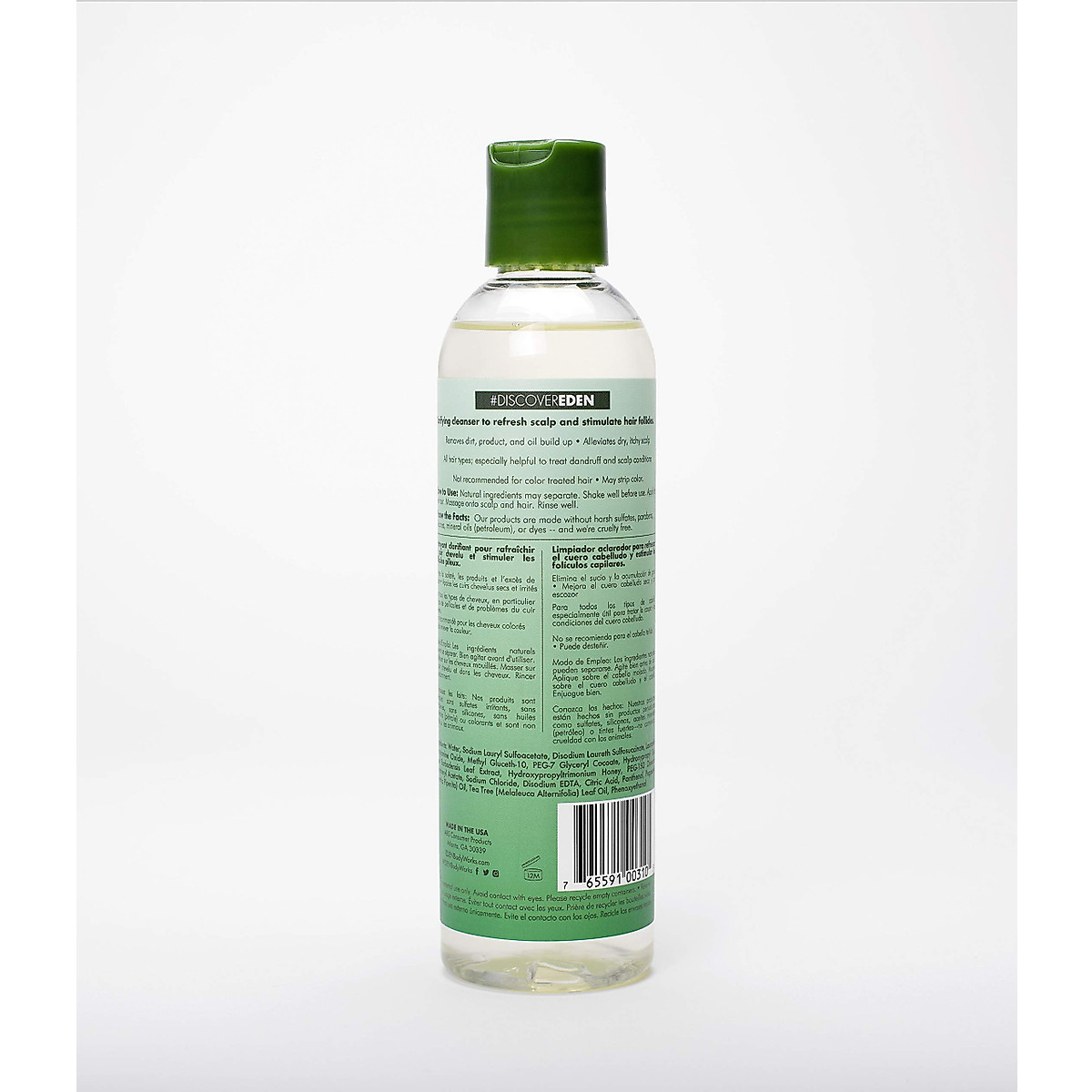 EDEN BodyWorks Peppermint Tea Tree Clear Clarifying Shampoo for Oily Hair, Dry Hair, Curly Hair - Scalp Cleansing Shampoo for Build Up & Dandruff - Paraben & Sulfate Free - 8 oz.