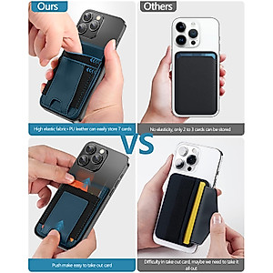 Miroddi for Magsafe Wallet, Stronger Magnetic Phone Wallet with Flexible Adjustable Stand, Leather Phone Wallet for iPhone 15/14/13/12 Series, Magnetic Card Holder 10 Cards, Dark Blue