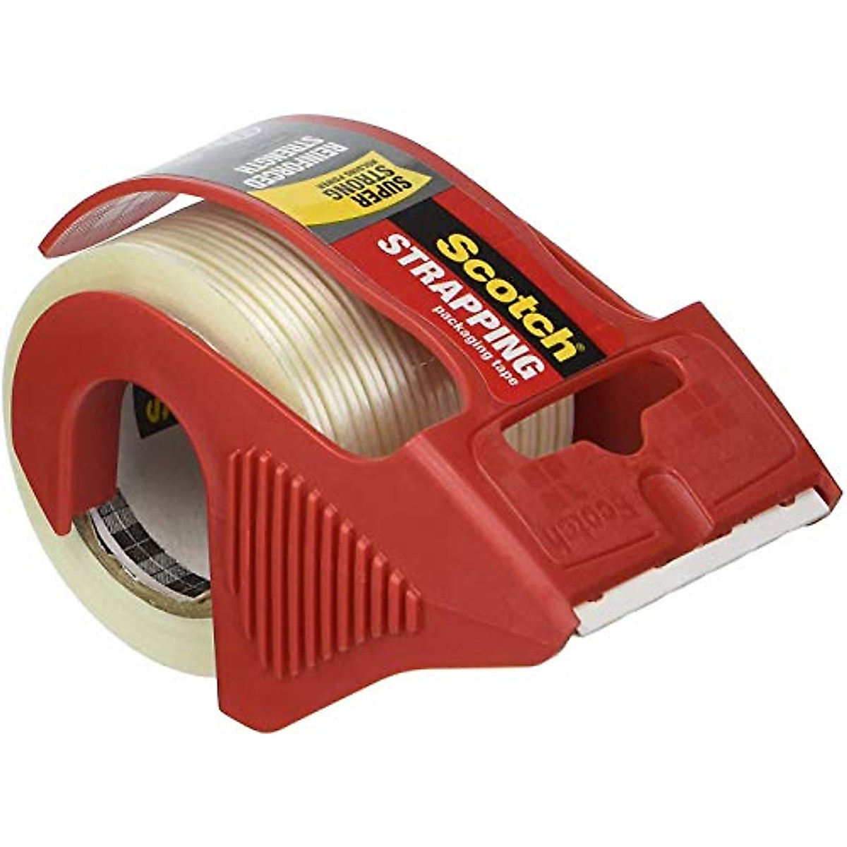 Scotch MMM50 Reinforced Strength Shipping and Strapping Tape in Dispenser, Red, 3 Pack