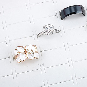 ZLY Jewelry Rings Display Tray Velvet 100 Slot Case Box Jewelry Storage Box (White)