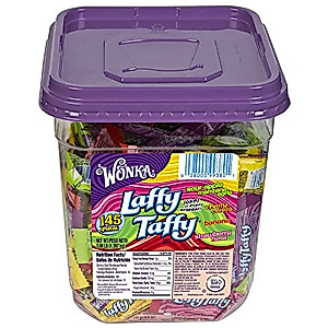 Nestlé 48749 Wonka Assorted Flavor Laffy Taffy, 3.08lb, 145 Wrapped Pieces/Tub