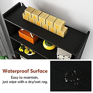 Tribesigns 72-inch Tall Bookcase, Modern 6-Tier Black Library Bookshelf with Storage Shelves, Large Open Bookcases Wood Display Shelving Unit for Bedroom Living Room Office, Floor-Standing (Black)