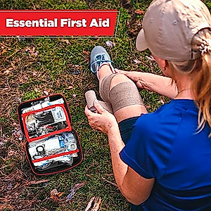 Premium First Aid Kit Travel, Waterproof with Shoulder Straps for Easy Carry - Ideal for Home, Car, and On-The-Go Emergencies