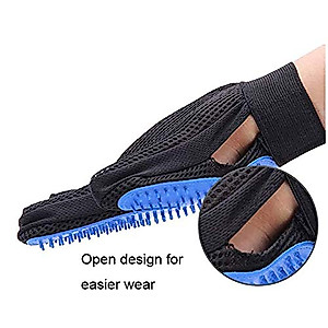 Pet Hair Remover Glove - Gentle Pet Grooming Glove Brush - Efficient Deshedding Glove - Massage Mitt with Enhanced Five Finger Design - Perfect for Dogs Long & Short Fur - 1 Pack (2 in 1 Glove)