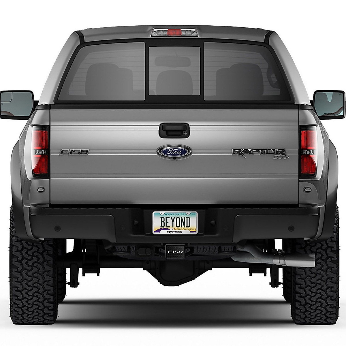 iPick Image, Compatible with - Ford F-150 2009-2014 UV Graphic Carbon Fiber Look Metal Face-Plate on ABS Plastic 2 Tow Hitch Cover