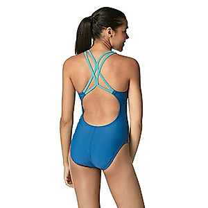 Speedo Women's Standard Swimsuit One Piece Thin Strap High Cut, Bright Cobalt, 8