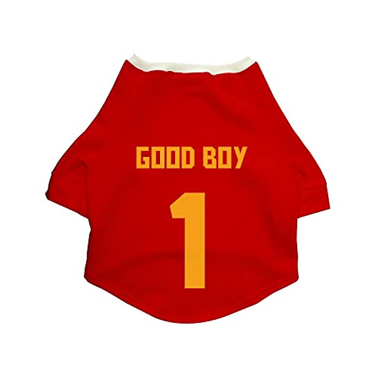 Ruse- Pet Good Boy No.1 Printed Round Neck Full Sleeves Technical Dog Jacket for Dog Clothes Winter Apparel Gift for Dogs.Berry Red/Small (Apso, Shih Tzu etc.)