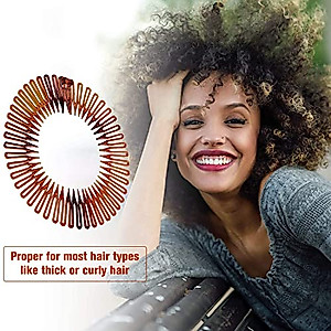 Shappy 9 Pieces Full Circular Stretch Comb Flexible Plastic Circle Comb Stretch Hair Comb Headband Hairband Holder for Women Girls, 3 Colors