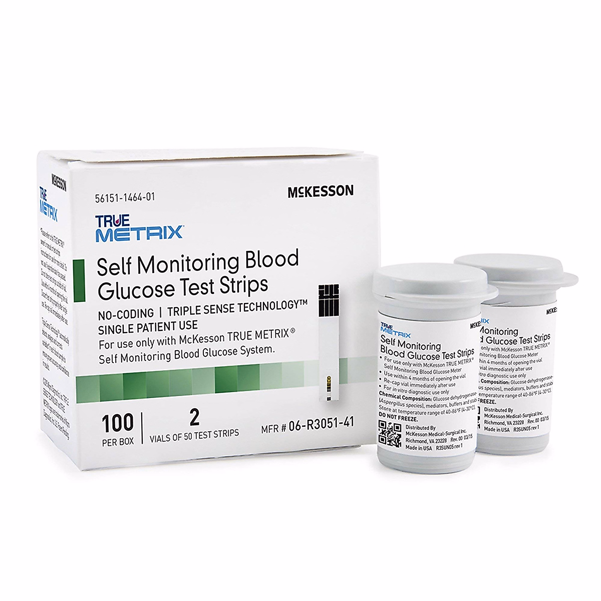 McKesson TRUE METRIX Self-Monitoring Blood Glucose Test Strips - Supplies for Diabetes Self Monitor Systems, 100 Strips, 4 Packs, 400 Total