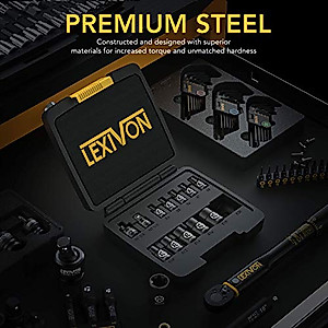 LEXIVON E-TORX Socket Set, Chrome Vanadium Alloy Steel | 13-Piece Female Star Socket E4 - E20 Set | Enhanced Storage Case (LX-147)