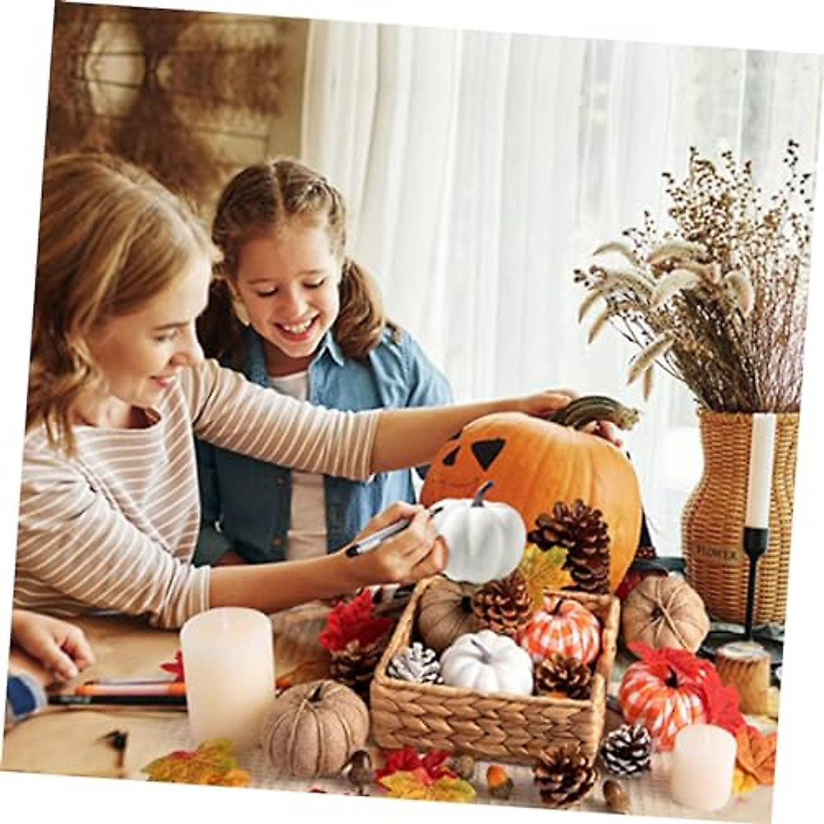 IMIKEYA 60 Pcs Thanksgiving Pumpkin Foam Pumpkins Fall Decorations Halloween Pumpkins Simulated Pumpkin Decor Scene Layout Pumpkin Decor Artificial Pumpkin Ornament Statue Rope