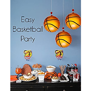 12Pcs Basketball Balloons 18inch Basketball Party Decorations Supplies Basketball Foil Balloons for World Game Sports Basketball Birthday Party Supplies Favors