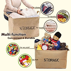 YD Youdepot Large Foldable Kids' Toy Storage Organizer Bin - Eco-Friendly Basket with Handles for Toys, Baby Clothes, Books, Gifts, Clothes - Measures 17x13x10 Inches