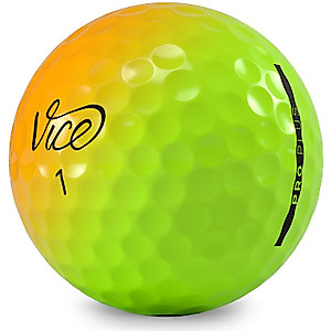 VICE Golf Limited Edition Pro Plus Golf Balls (Shade Yellow Orange)