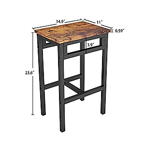 5 Piece Dining Set, Dining Table with 4 Stools, Home Kitchen Breakfast Table, Bar Table Set, Bar Table with 4 Bar Stools, Kitchen Counter with Bar Chairs (Rustic Brown)