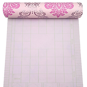 Yifely Vintage Pink Damask Self-Adhesive Shelf Drawer Liner Moisture Proof PVC Mat 45x300cm