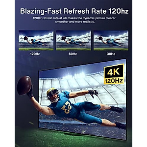 IVANKY 8K HDMI 2.1 Cable 3.3FT/1M, 48Gbps High Speed HDMI 2.1 Cable, 4K@120Hz 8K@60Hz 144Hz HDMI Cable, 7680P, DTS:X, eARC, HDR, HDCP 2.2 & 2.3, for Fire TV/Roku TV/PS4 5/Xbox Series X