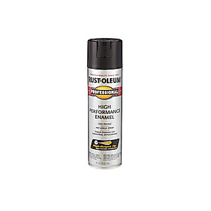 Rust-Oleum 7579838 Professional High Performance Enamel Spray Paint, 15 Oz, Gloss Black