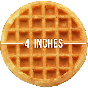 Kitchen Selectives Mini Waffle Maker By Select Brands - Classic Waffle Iron for Traditional, Savory or Dessert Waffles - Features Non-Stick Coating - 4 Mini Waffles, Red