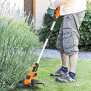 VEVOR Cordless String Trimmer, 12" 20 V Battery Powered Weed Eater with Auto Feed, 3 Spools, Battery and Charger Included, Cordless Weed Wacker for Trimming and Edging, for Lawns, Orchards, Driveways