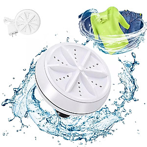 Mini Washing Machine Ultrasonic Turbine Washing Machine Portable Turbo Washer for Travel Business Trip or College Rooms