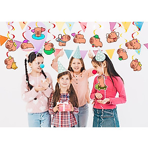 24 Pcs Capybara Hanging Swirls Capybara Ceiling Swirls Decorations Capybara Birthday Party Supplies for Capybara Birthday Baby Shower Decorations Capybara Party Decorations