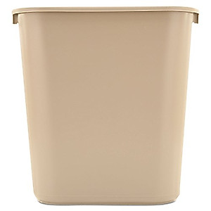 Rubbermaid Commercial 295600BG Deskside Plastic Wastebasket Rectangular 7 gal Beige