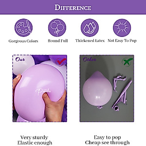 Pateeha Purple Balloon Arch Kit 145 Pcs Butterfly Baby Shower Decorations for Girl White Lavender Balloons Garland Metallic Purple Confetti Balloons for Birthday Party Decorations