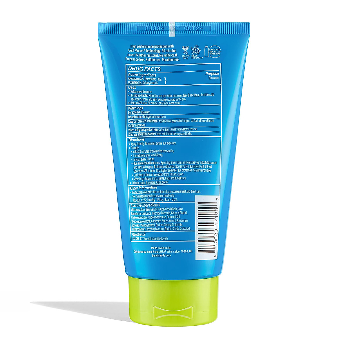 Bondi Sands Sport SPF 30 Sunscreen Lotion | High-Performance Protection with Cool Motion Technology, Non-Greasy, Water + Sweat-Resistant | 5.07 Fl Oz