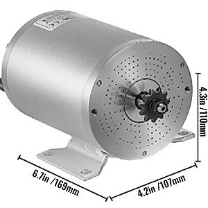 VEVOR Electric Brushless DC Motor,72V 3000W Brushless Electric Motor,4900RPM Brushless Motor Kit,w/Controller and Throttle Grip for Electric Scooter E Bike Engine Motorcycle DIY Part Conversion Kit