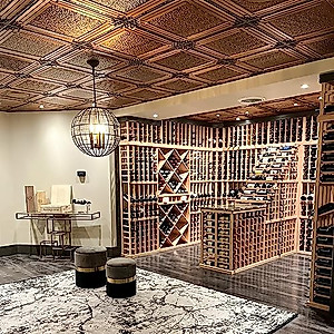 From Plain To Beautiful In Hours 209 Deco Corners PVC 2' x 2' Lay-in or Glue-up Ceiling Tile, Pack of 10, Antique Copper, 10 Piece