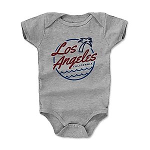 500 LEVEL Los Angeles Baby Infant One Piece Bodysuit (3-6 Months, Heather Gray) - Los Angeles California Waves
