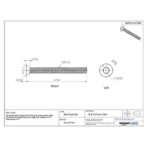 18-8 Stainless Steel Carriage Bolt, Plain Finish, Square Neck, Round Head, Meets ASME B18.5/ASTM F593, 2-1/2" Length, Fully Threaded, 5/16"-18 UNC Threads (Pack of 10)